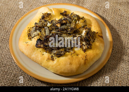 Homemade cebularz, Traditional Polish pancake with onion and common ...