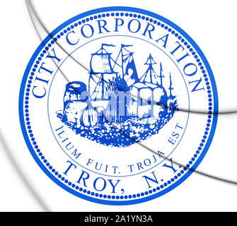 3D Seal of Troy (New York), USA. 3D Illustration Stock Photo - Alamy
