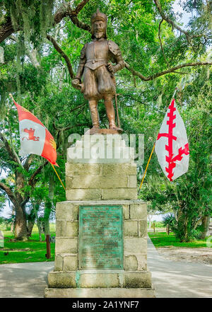 A statue of Ponce de Leon stands at the entrance to Ponce de Leon’s ...