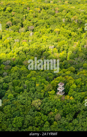 Aerial photograph of the Parnell Tower and Kettle Moraine State Forest ...