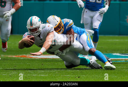 Miami Dolphins tight end Nick Bowers (88) arrives at the stadium for an ...