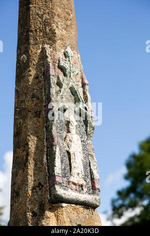 Medieval preaching cross, Great Bedwyn churchyard, Wiltshire, England ...