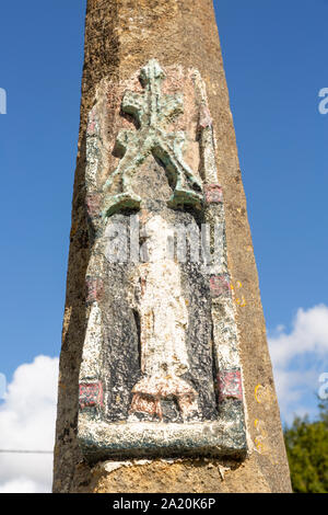 Medieval preaching cross, Great Bedwyn churchyard, Wiltshire, England ...