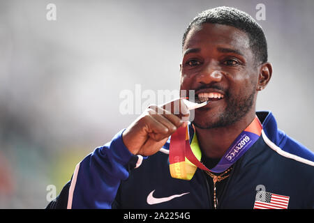 Justin Gatlin (USA). 100 metres men Final Gold Medal. IAAF Athletics ...