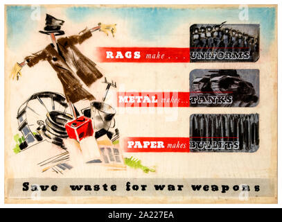 British, WW2, Salvage poster, Weapons from scrap metal, school scrap ...