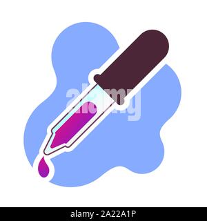 Science laboratory dropper pipette equipment. vector illustration Stock ...