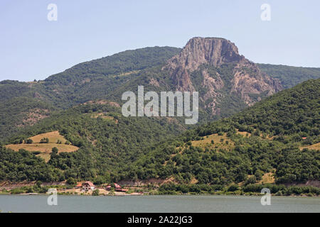 View of ancient boulder worshipped by the ancient balkans in Svinita ...