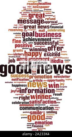 Good news word cloud concept. Collage made of words about good news ...