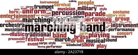 Marching band word cloud concept. Collage made of words about marching ...