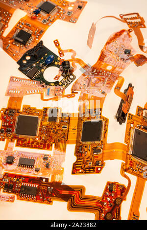 Circuit board of a Canon digital camera on white background Stock Photo ...