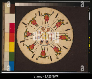 A visual representation of an optical illusion disc featuring two men ...