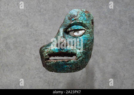 Mayan jade death face mask of king Pakal, Palenque, Mexico Stock Photo ...