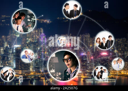 Businessman thinking about technology concept Stock Photo - Alamy