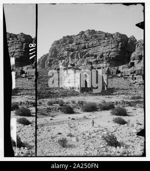 Petra in Transjordan. Temple of Kasr Fir'aun from the E. 1900, Jordan ...