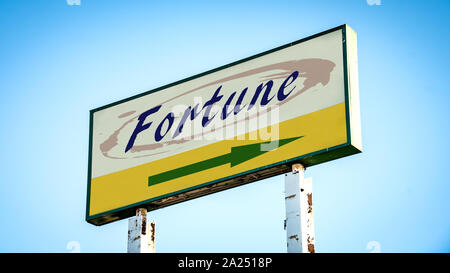 Street Sign the Direction Way to Fortune Stock Photo - Alamy