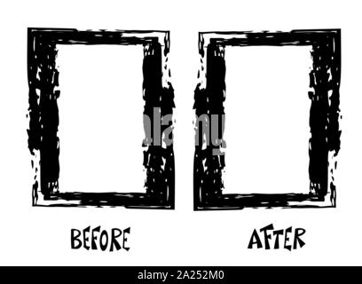 Before and After template. Progress banner with copy space for picture ...