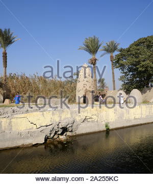 Replica of an ancient Egyptian dovecote, used to house pigeons or doves ...