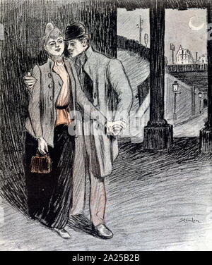 A historical illustration from 1891 depicting the flags of various U.S ...