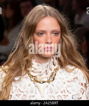 Model Charlotte Rose Hansen walks on the runway during the Chanel Ready ...