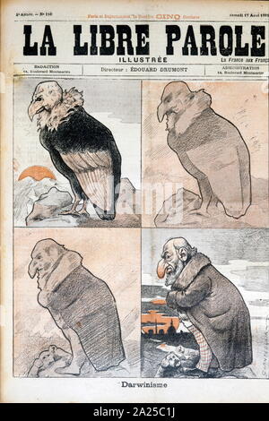 CHARLES DARWIN (1809-1882) satire : Man is but a worm Stock Photo - Alamy