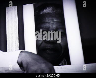 The cell of Nelson Mandela on Robben Island (Robbeneiland), South ...
