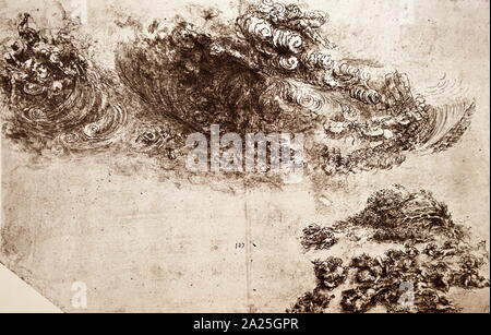 Sketch titled 'Deluge' by Leonardo da Vinci. Leonardo di ser Piero da ...