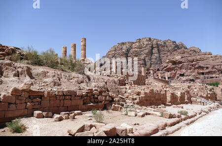 The Great Temple, monumental complex of Petra, Jordan Stock Photo - Alamy