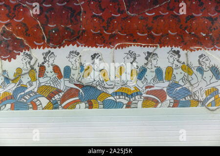 Reproduction of a fresco painting from Knossos ('The Grandstand Fresco ...