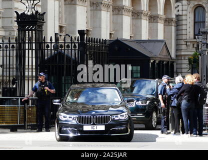 Metropolitan Police Diplomatic Protection Group parked on Whitehall ...