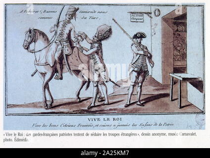 France. Royal Guard. 18th century. Among them, left to right ...