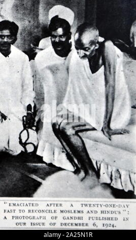 MOHANDAS GANDHI (1869-1948) after his assassination on 30 January 1948 ...