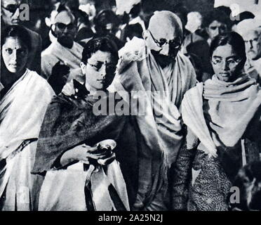 MOHANDAS GANDHI (1869-1948) after his assassination on 30 January 1948 ...