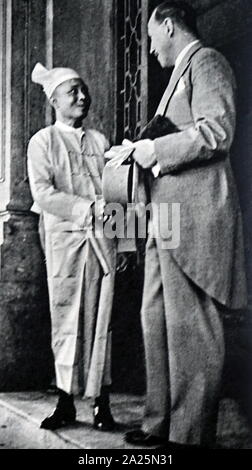 Photograph of Thakin Nu (1898-1974) the last British Governor of Burma ...