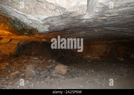 Interior of zedekiah's cave a 5-acre underground meleke limestone ...