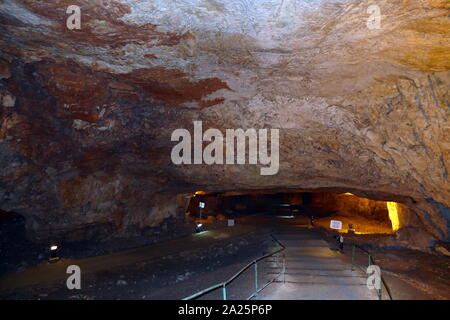 Interior of zedekiah's cave a 5-acre underground meleke limestone ...