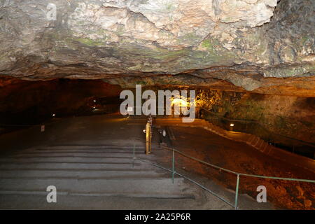 Interior of zedekiah's cave a 5-acre underground meleke limestone ...