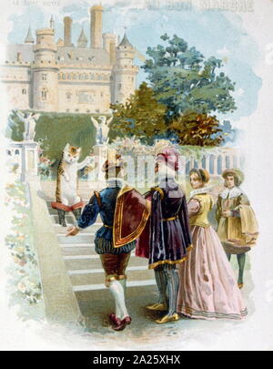 Cinderella - illustration from the fairy tale of a Royal footman ...