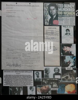 Montage of pictures, headlines and documents relating to John Dillinger ...