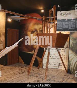 Reconstruction of an ornithopter designed by Italian polymath Leonardo ...