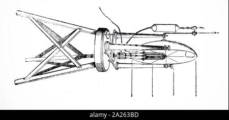 An engraving depicting the mechanism of the Drummond Light (limelight ...