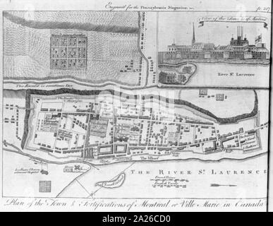 Plan of the town & fortifications of Montreal, or Ville Marie in the ...