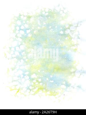 Watercolor deep green old background painting. Hand painted texture ...