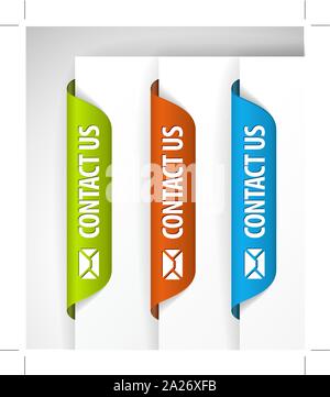 Contact Us Labels / Stickers for the (web) page Stock Vector Image ...