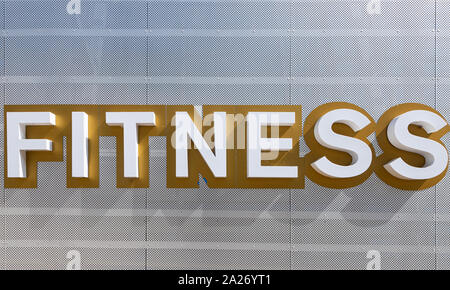 Fitness word made up of letters with magnets. Composition of healthy ...