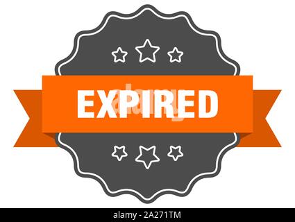 expired round orange sticker isolated on white Stock Vector Image & Art ...