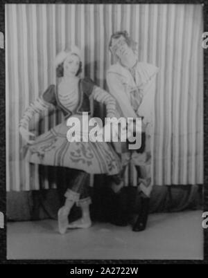 A portrait of Hugh Laing and Nora Kaye in the ballet 'Petrouchka.' The ...