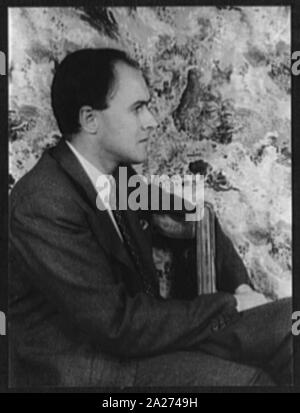 A portrait of the famous British author Roald Dahl, known for his ...