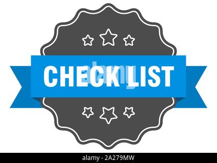 check list label. check list blue band sign. check list Stock Vector ...