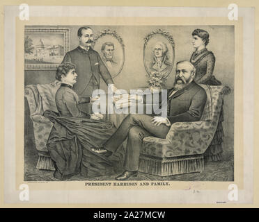 Photograph of President Benjamin Harrison and his family. LCCN number ...