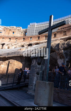 Stunning wide angled views inside of the Colosseum, Rome showing ...